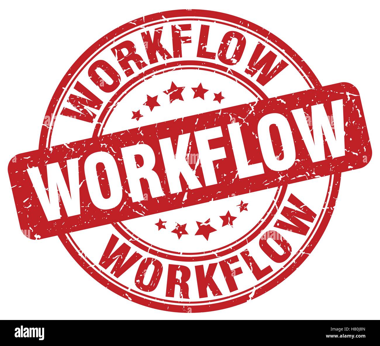 workflow red grunge stamp Stock Vector Image & Art - Alamy