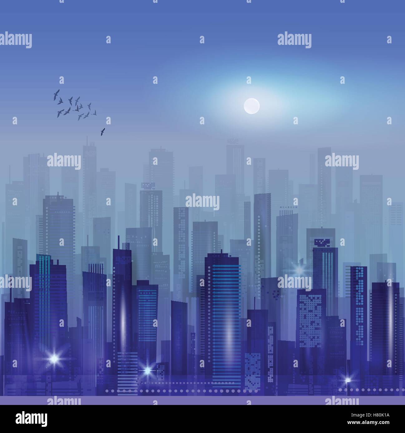 Night city background. Urban cityscape Stock Vector Image & Art - Alamy