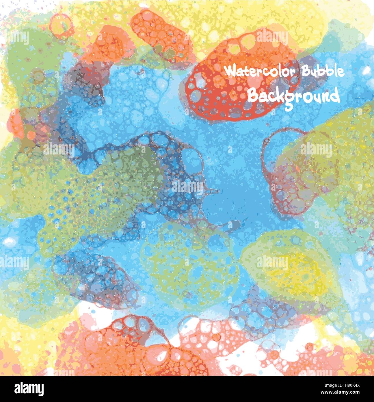 Vector hand drawn watercolor bubble background for you design. Abstract ...