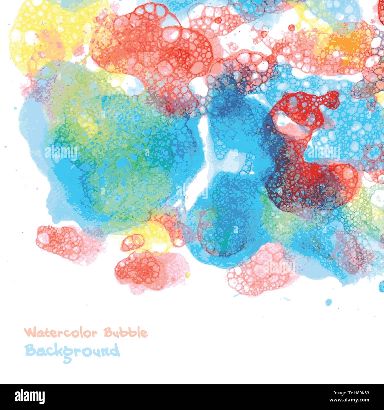 Vector hand drawn watercolor bubble background for you design. Abstract ...
