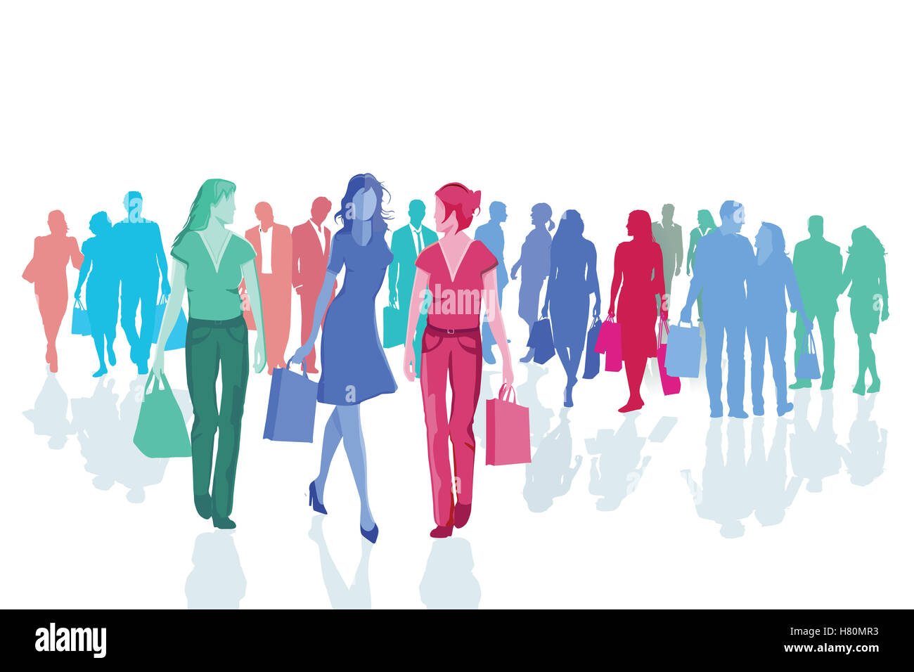 Groups of People shopping Stock Photo - Alamy