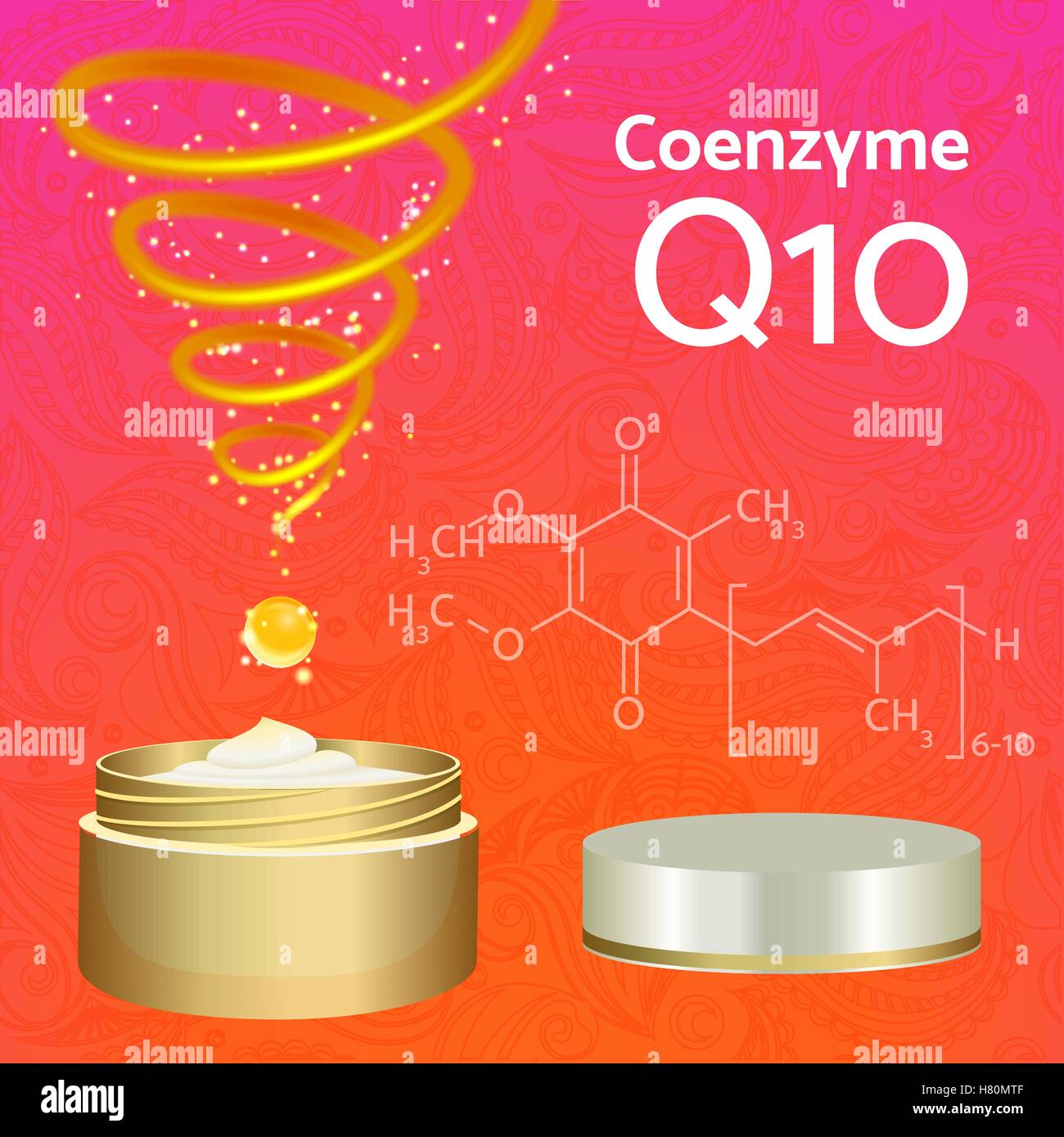 Skin Cream with Coenzyme Q10. Chemical Formula Stock Vector Image & Art ...