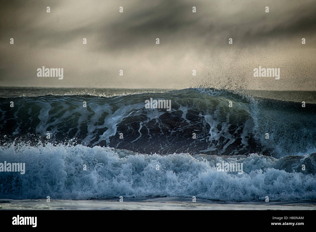 dramatic waves at the black beach in Iceland Stock Photo - Alamy