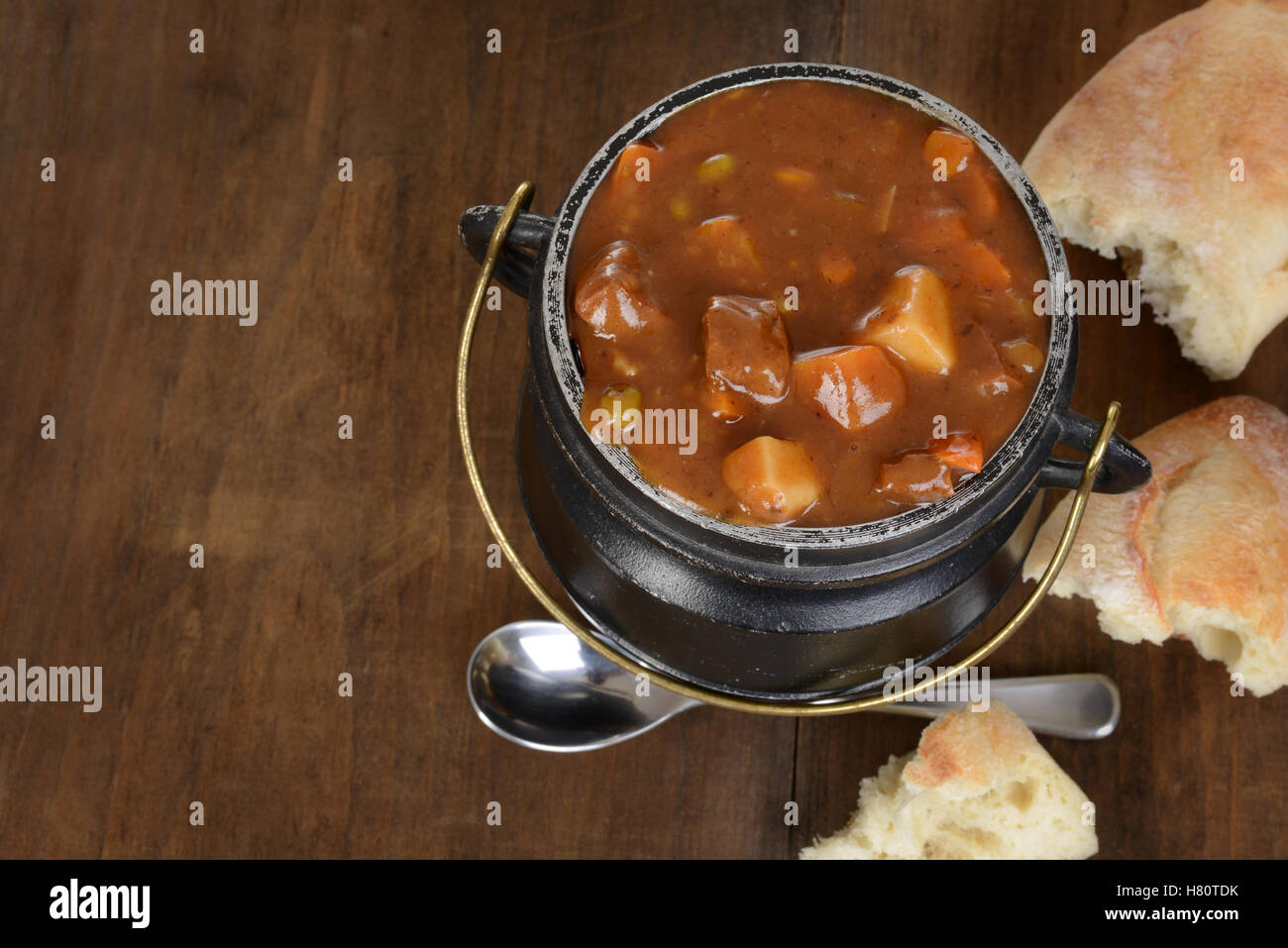 top view rustic beef stew Stock Photo - Alamy