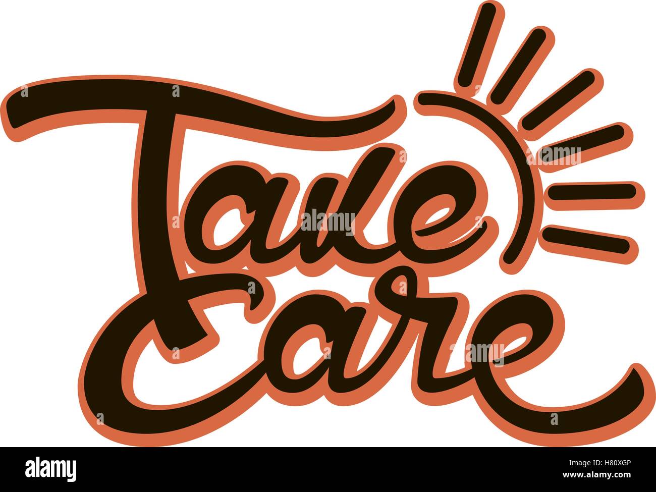 lettering poster. Handwriting motivation. Take care of yourself ...