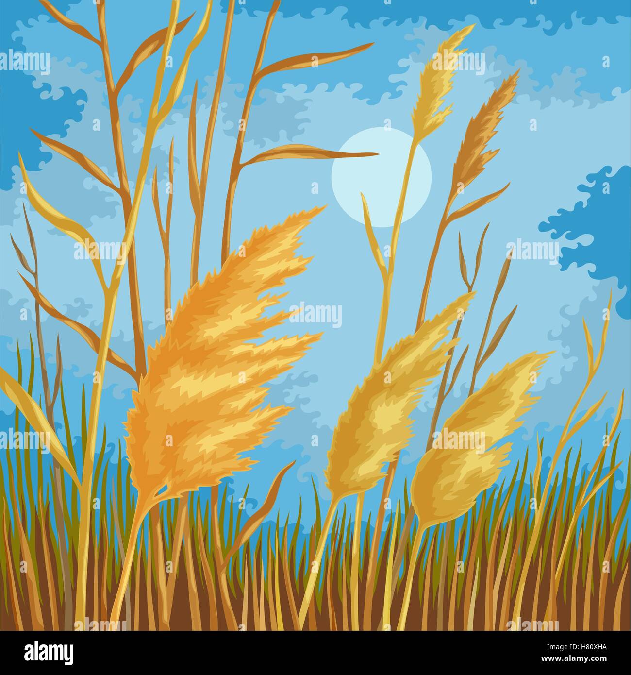 Yellow reed leaves Stock Vector Image & Art - Alamy