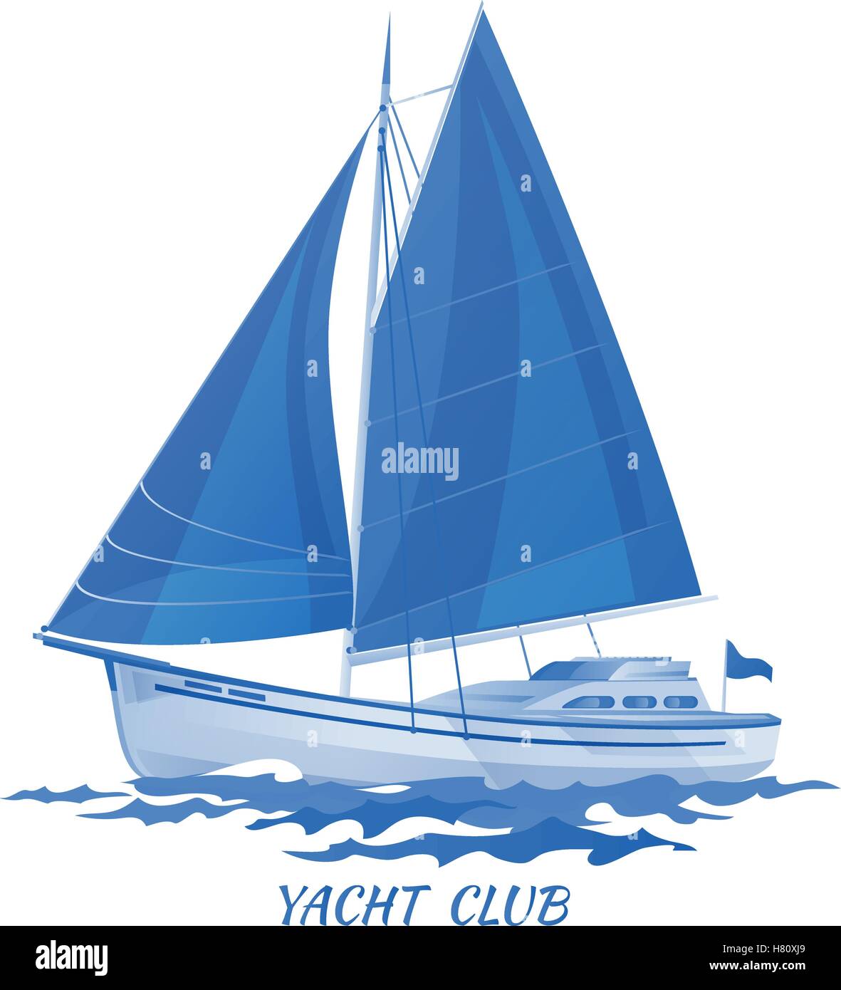 Sailing boat vector icon blue Stock Vector Image & Art - Alamy