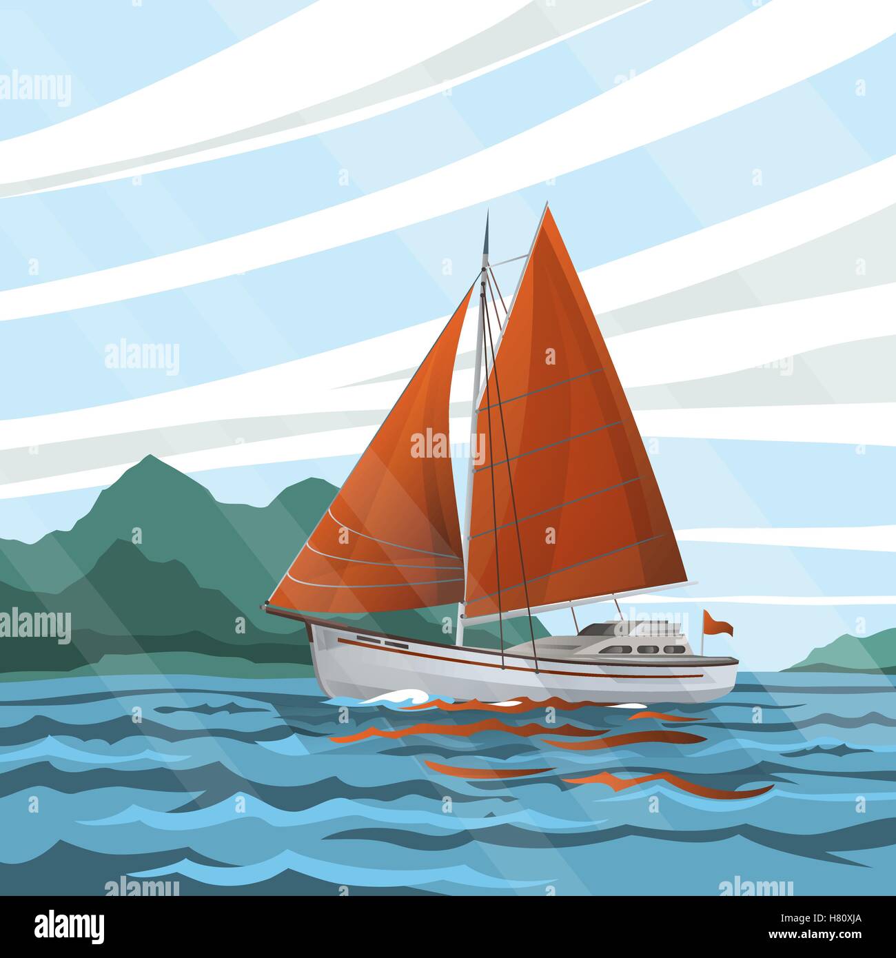Cruise boat floating on Stock Vector Images - Alamy