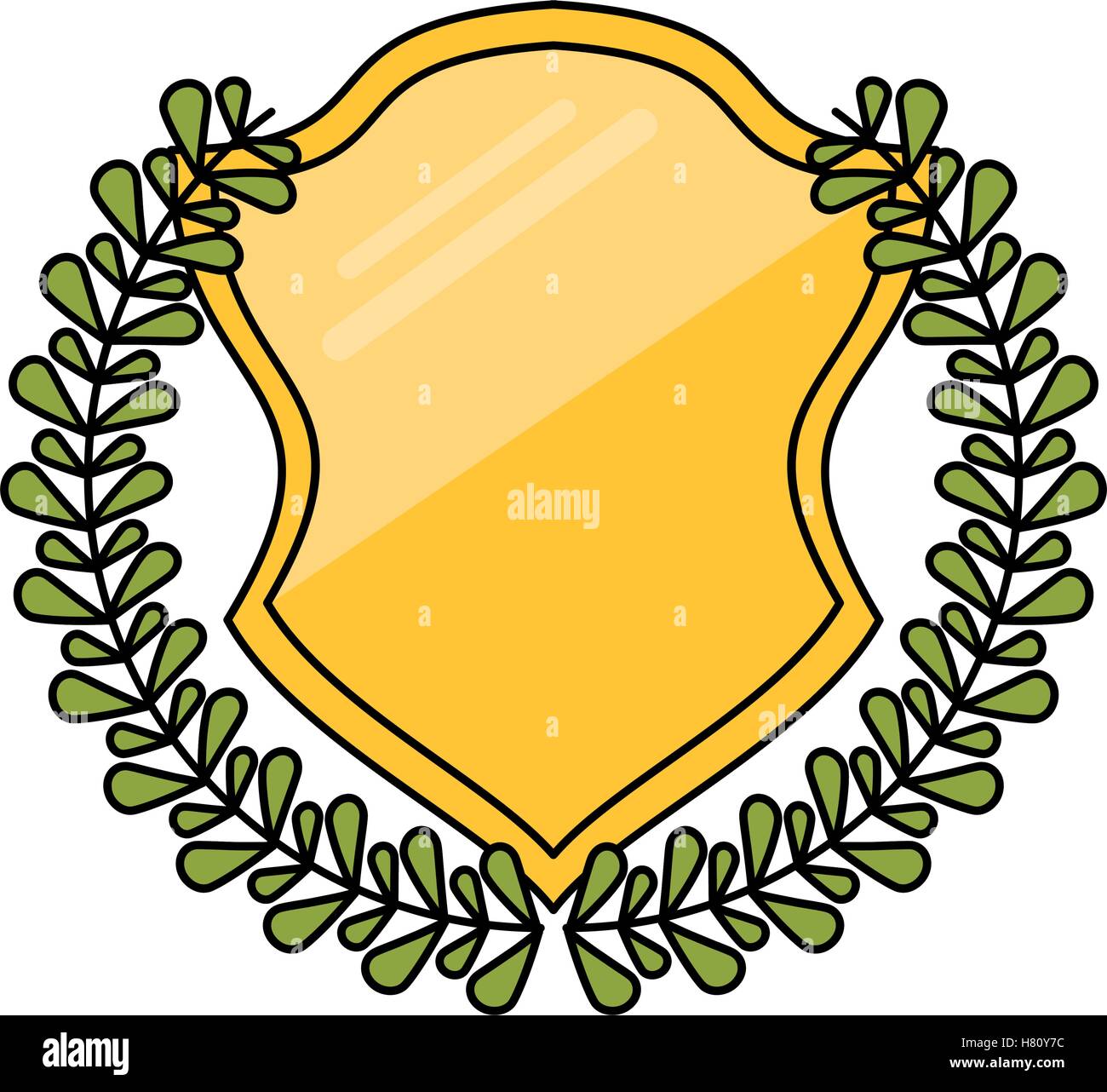 Isolated shield inside wreath design Stock Vector Image & Art - Alamy