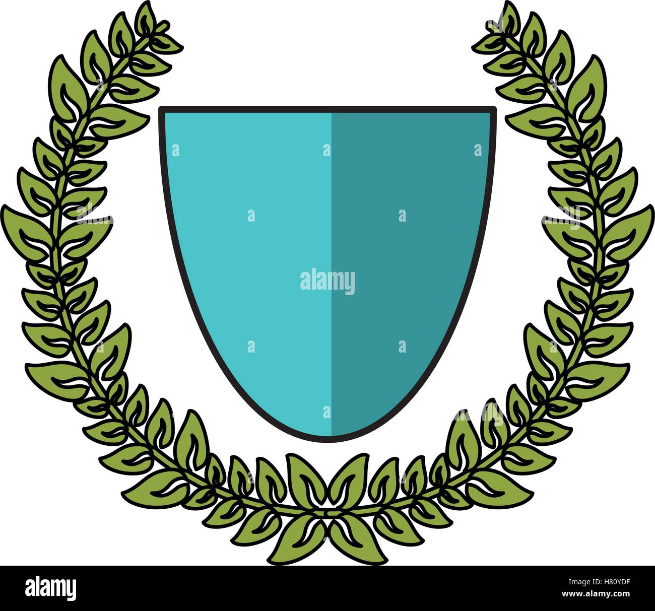 Isolated shield inside wreath design Stock Vector Image & Art - Alamy