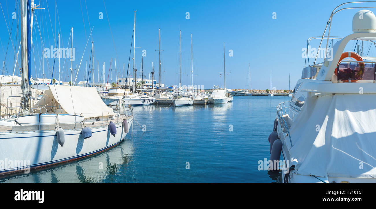 Walking in port of Monastir its possible to find the yachts and ships ...