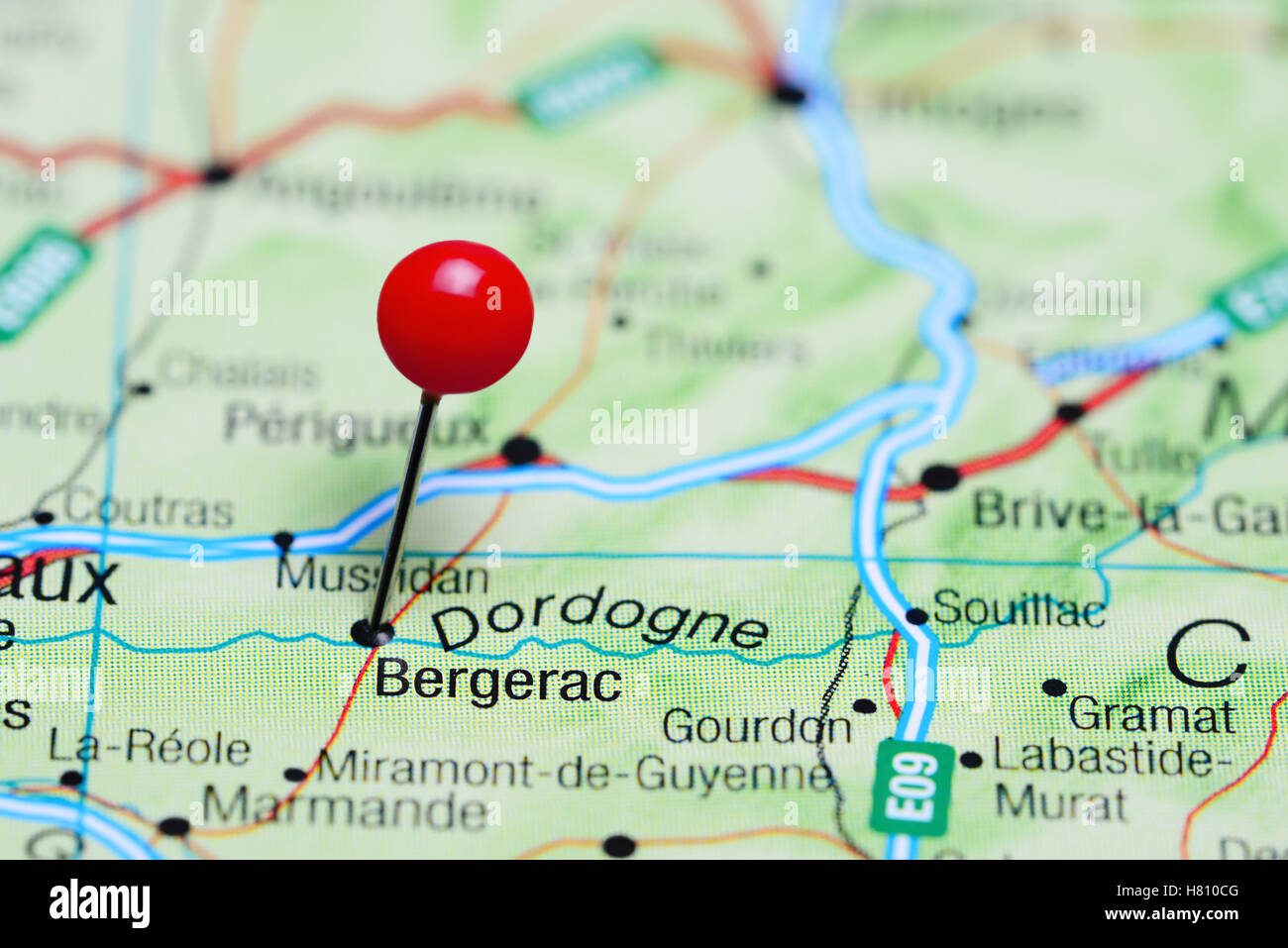 Bergerac map hi-res stock photography and images - Alamy