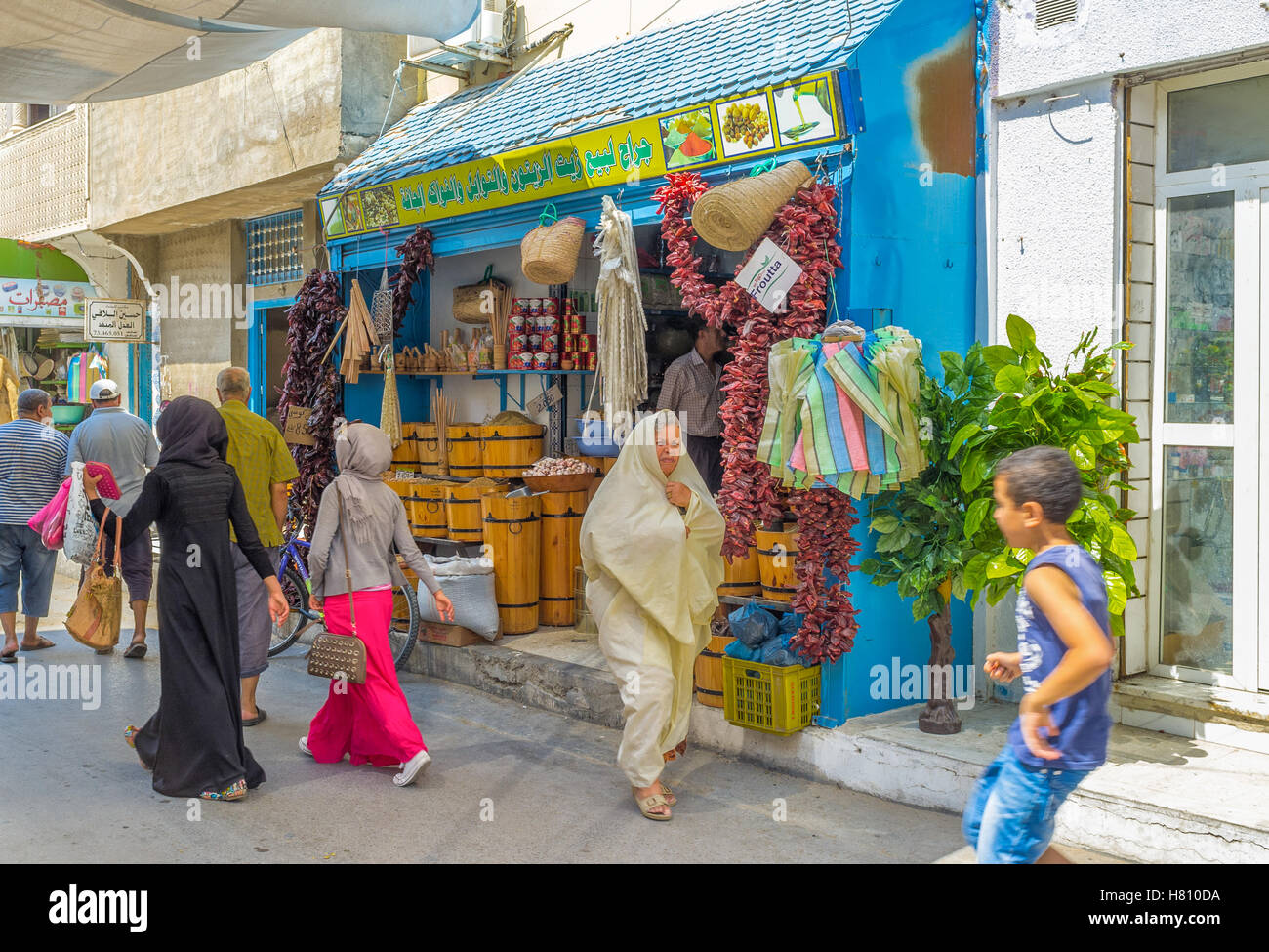 The traditional arabic market in Medina offering the wide range of ...