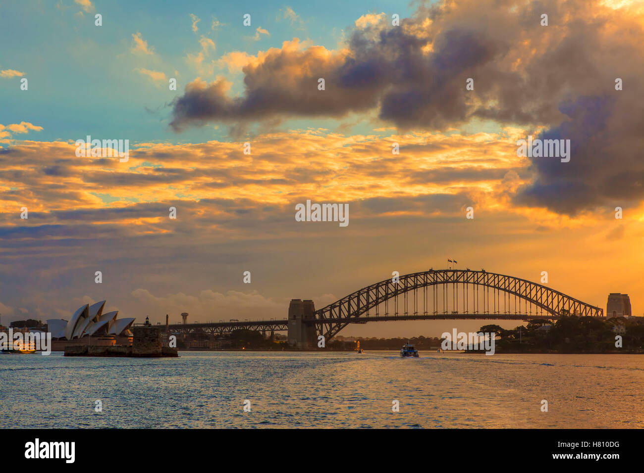 Sydney Harbour, Australia. As the sun is setting Stock Photo - Alamy