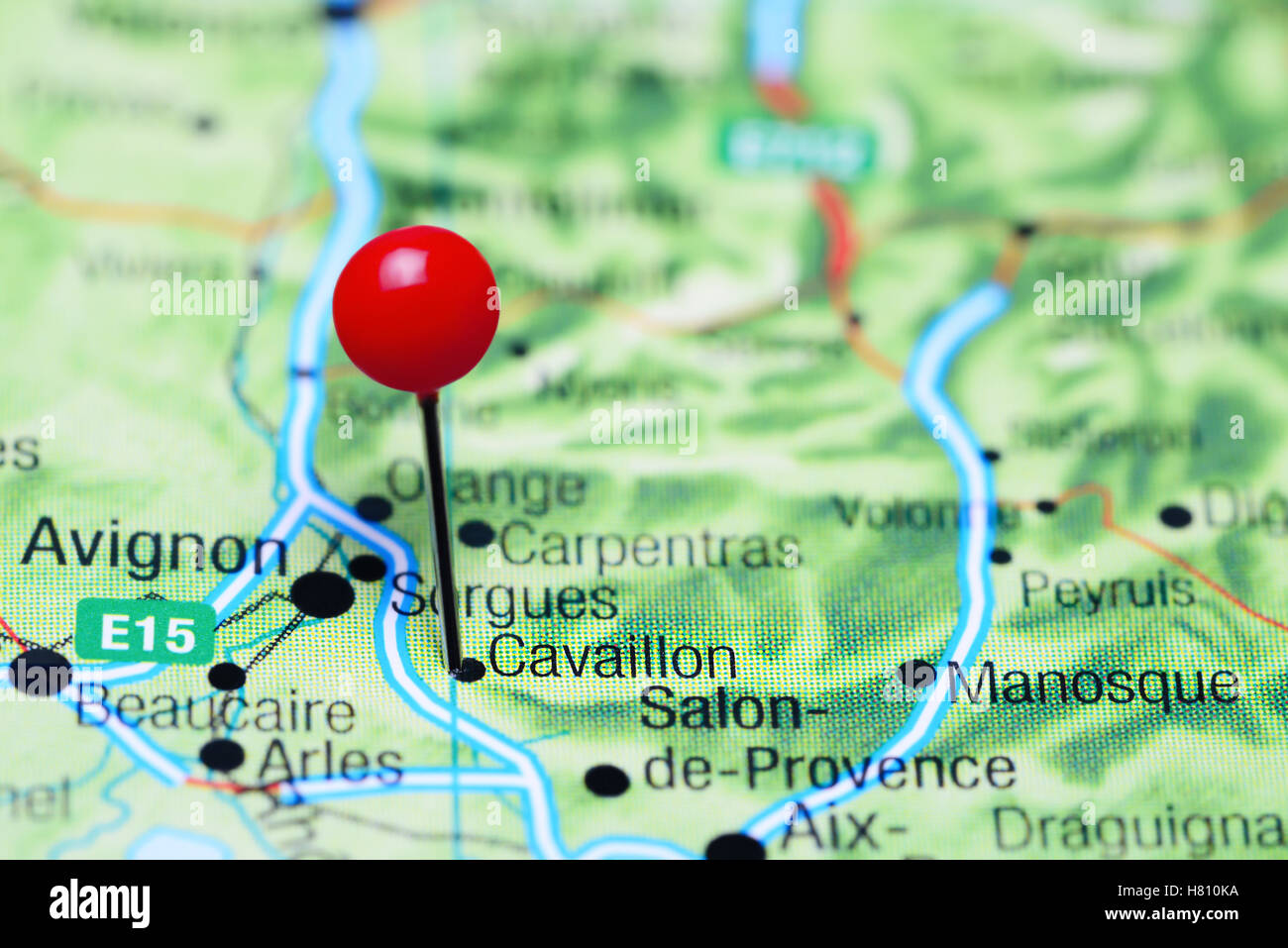 Cavaillon pinned on a map of France Stock Photo - Alamy