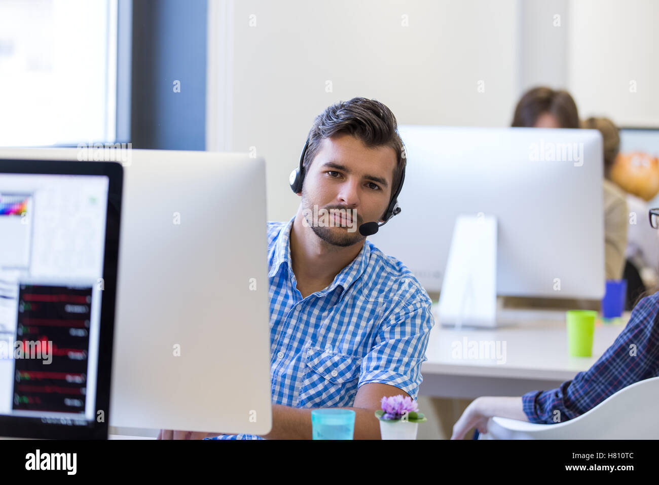 startup business, software developer working on desktop computer Stock Photo - Alamy