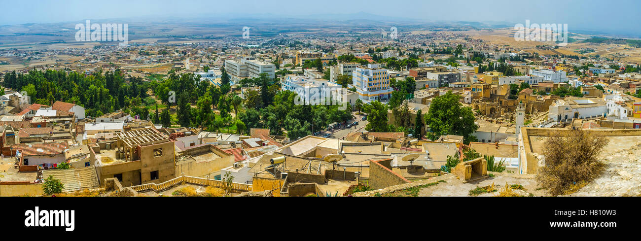 The panoramic view of El Kef from the medieval ramparts of Kasbah ...