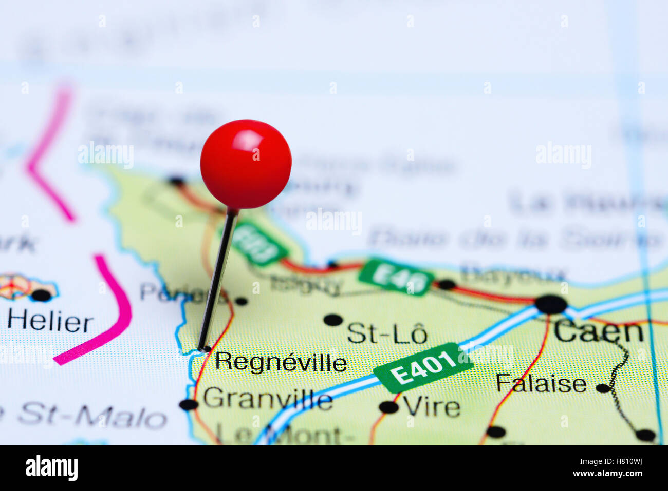 Regneville pinned on a map of France Stock Photo - Alamy