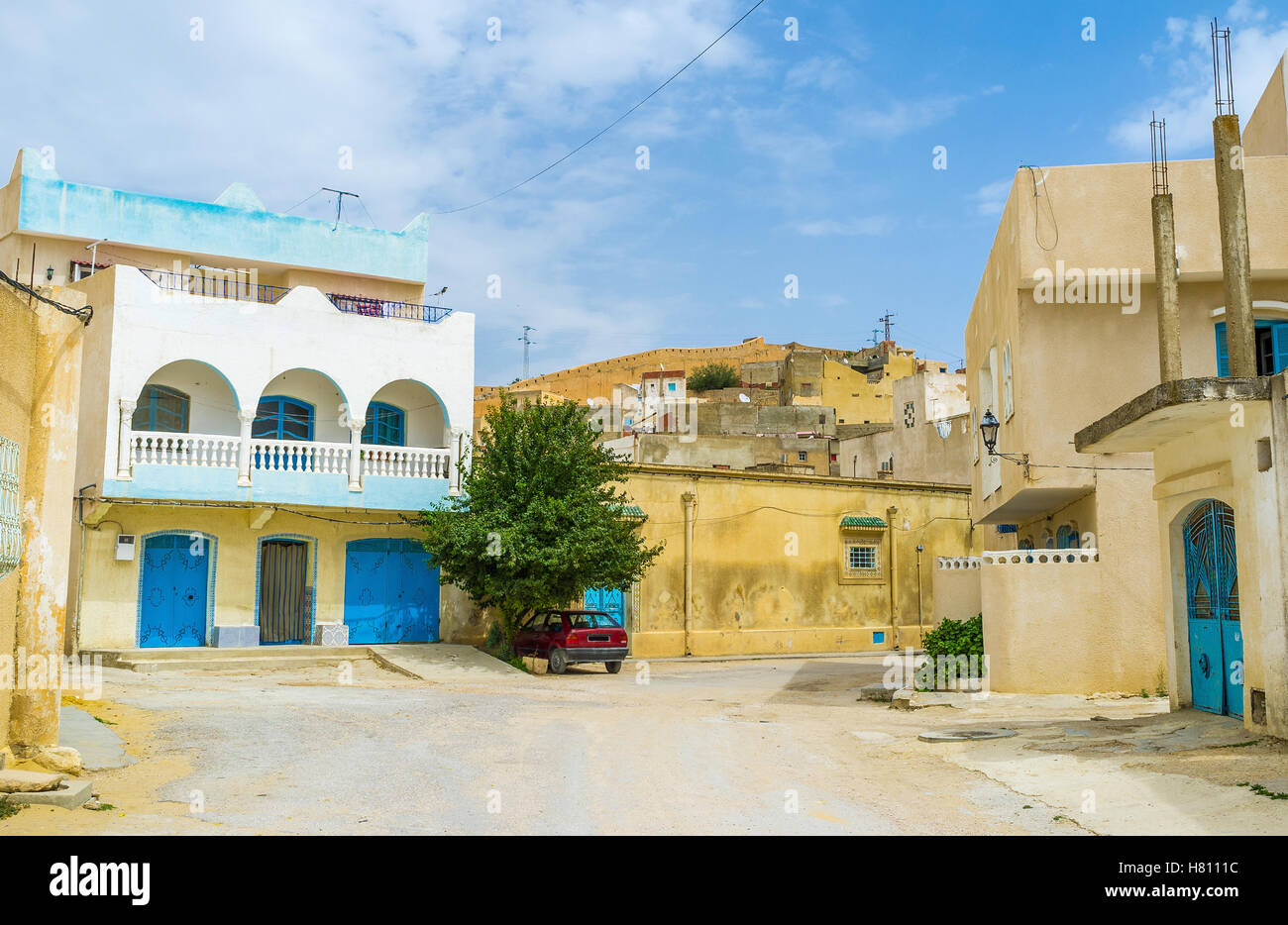 The old town of El Kef consists of maze of streets with traditional ...