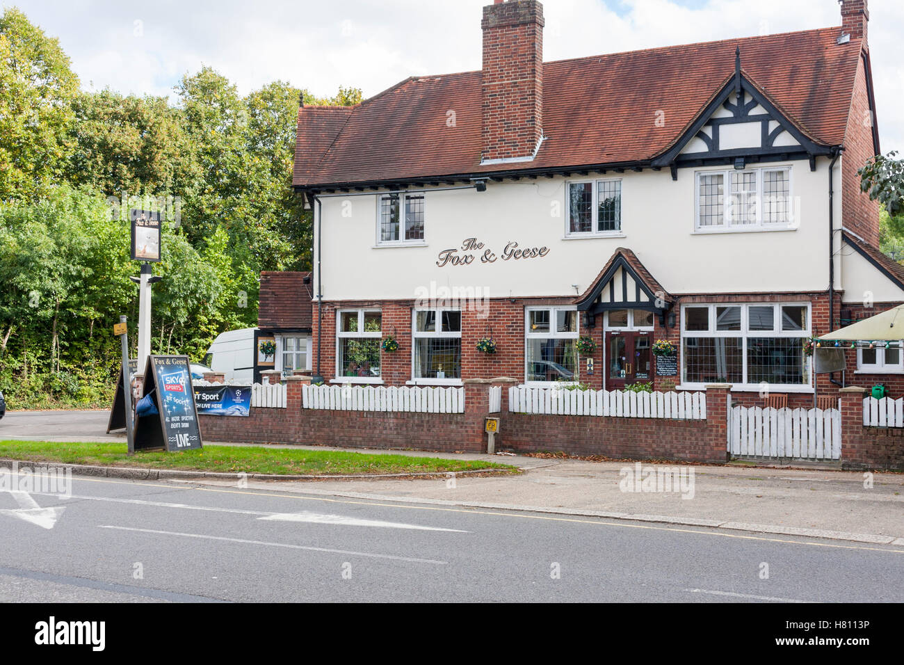 Exterior view of The Fox and Geese public house, Ickenham, Hillingdon ...