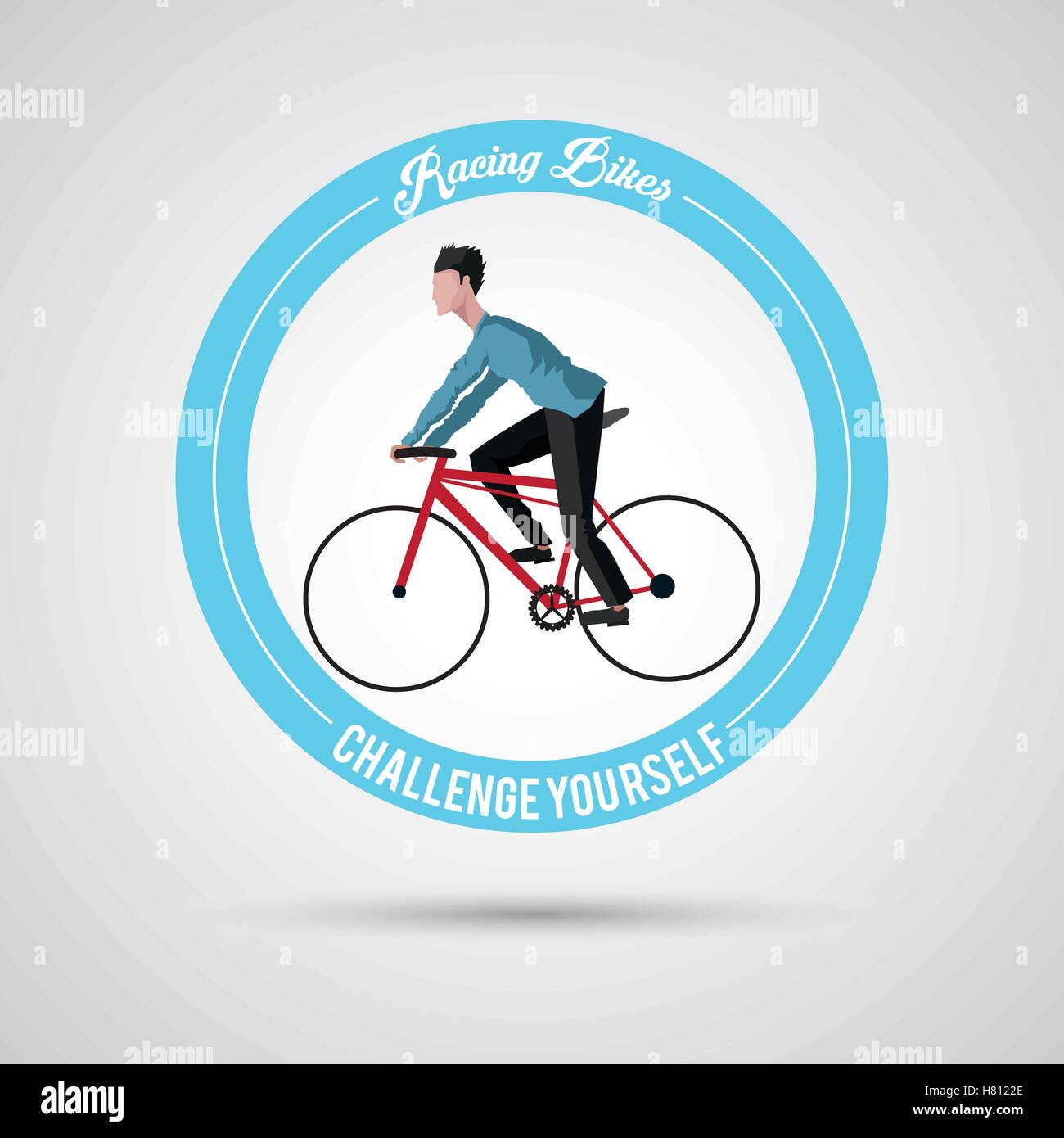 Man riding bike inside circle design Stock Vector Image & Art - Alamy