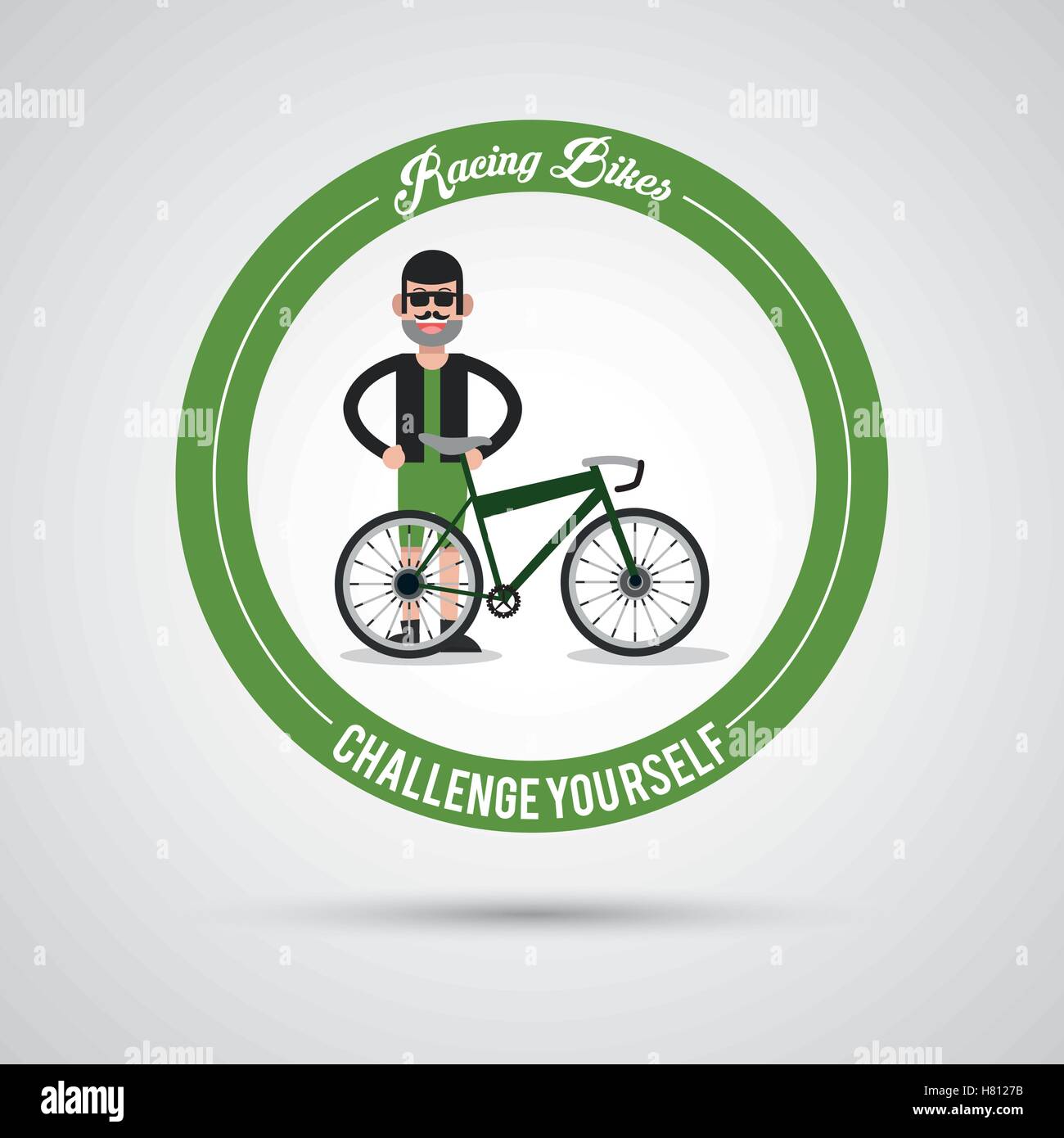 Man riding bike inside circle design Stock Vector Image & Art - Alamy