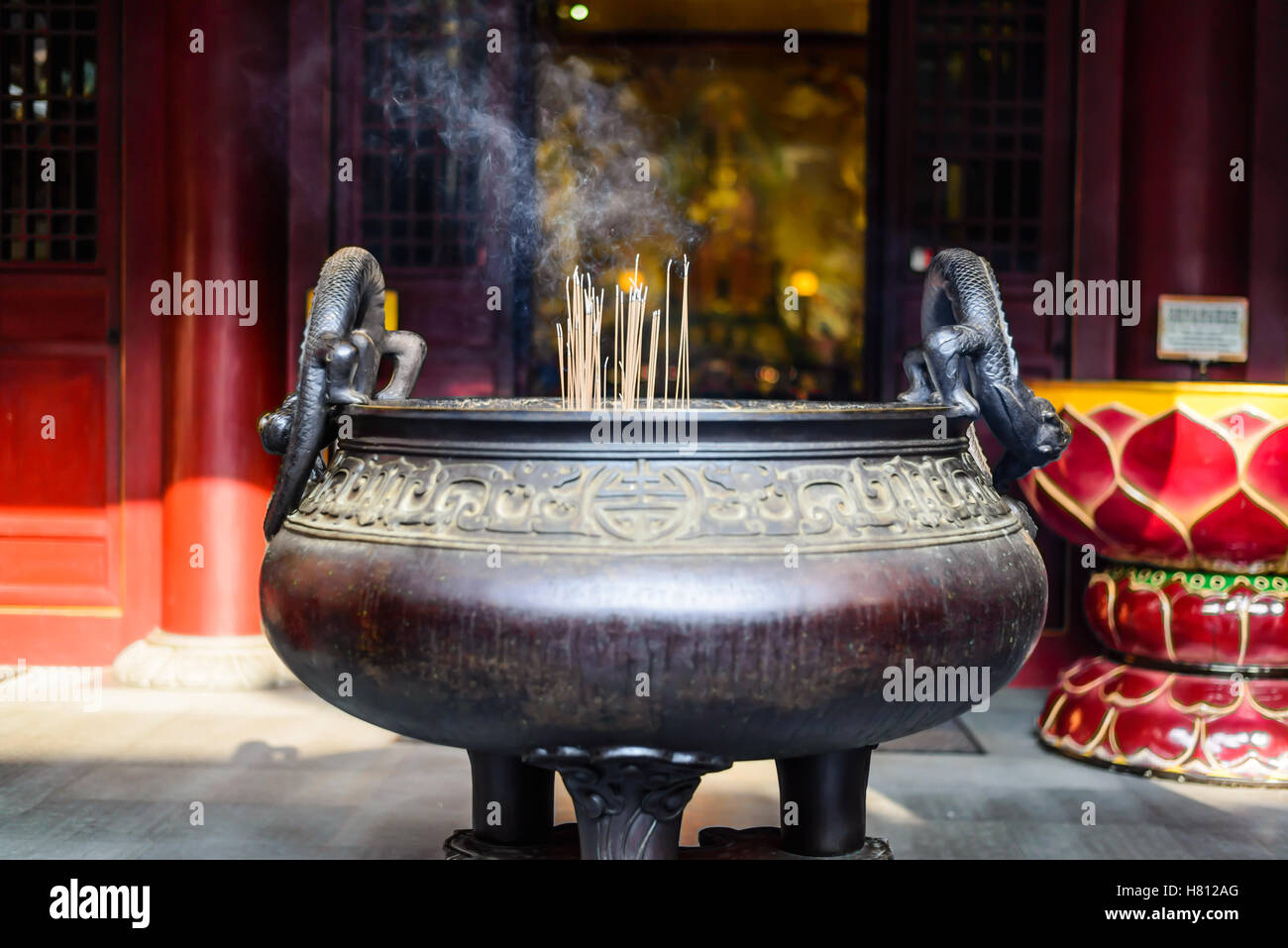 incense burner in Chinese temple Stock Photo - Alamy