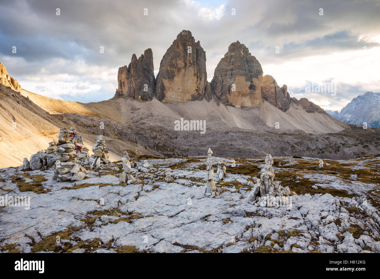Tre Cime di Lavaredo " Drei Zinnen " in Dolomite Alps - Italy. Europe ...