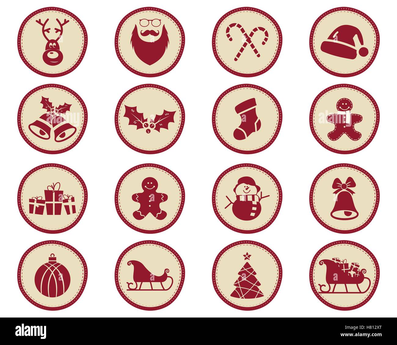 Christmas winter Badges and Design Elements with holiday symbols for ...