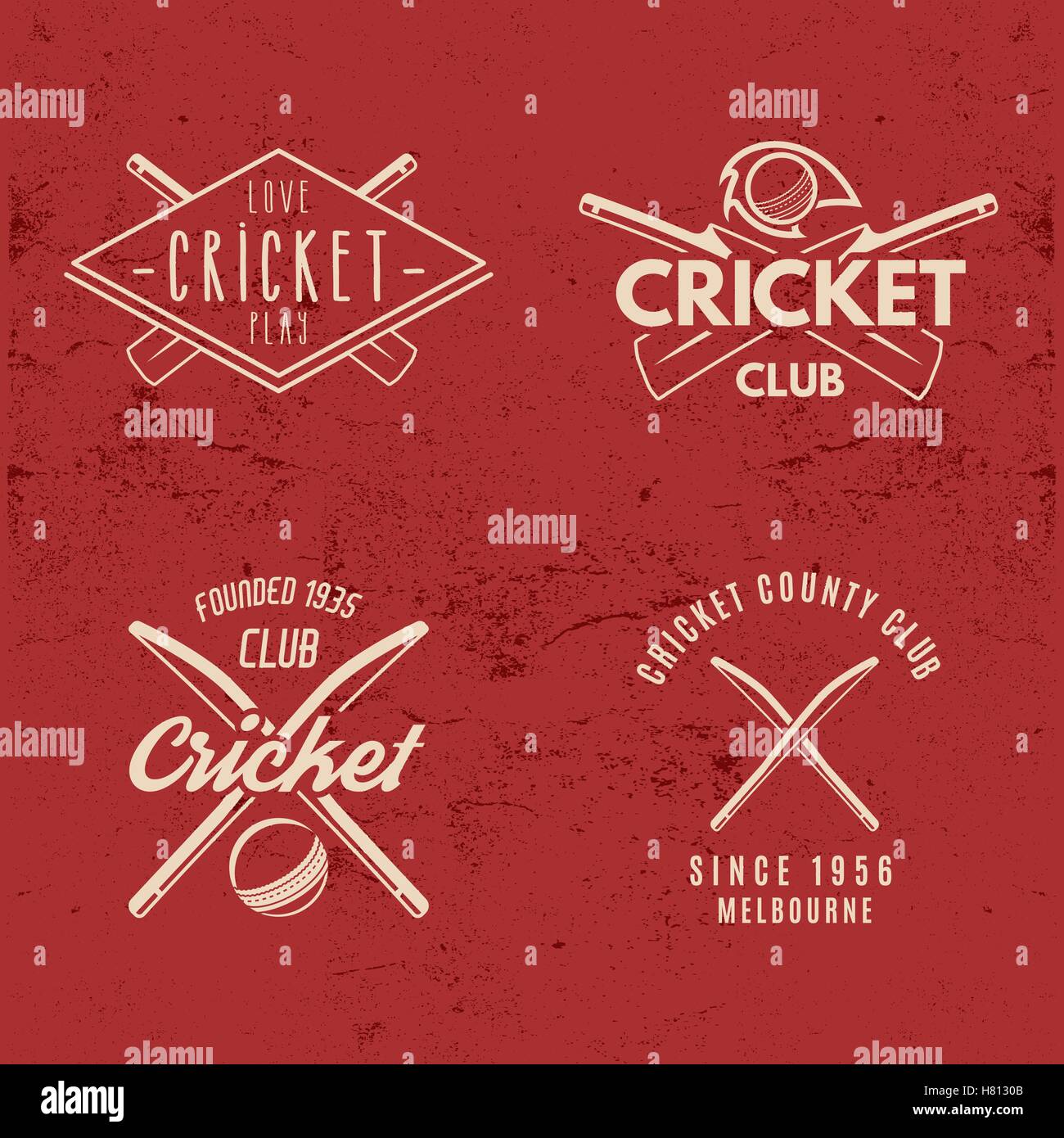 Set of Retro cricket club emblems design. Cricket logo icon design ...