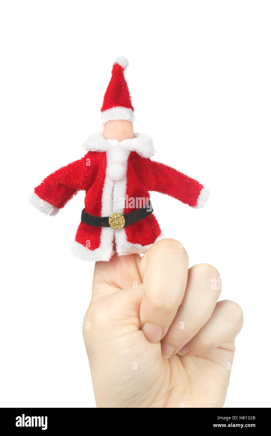Santa claus finger puppet Stock Photo - Alamy