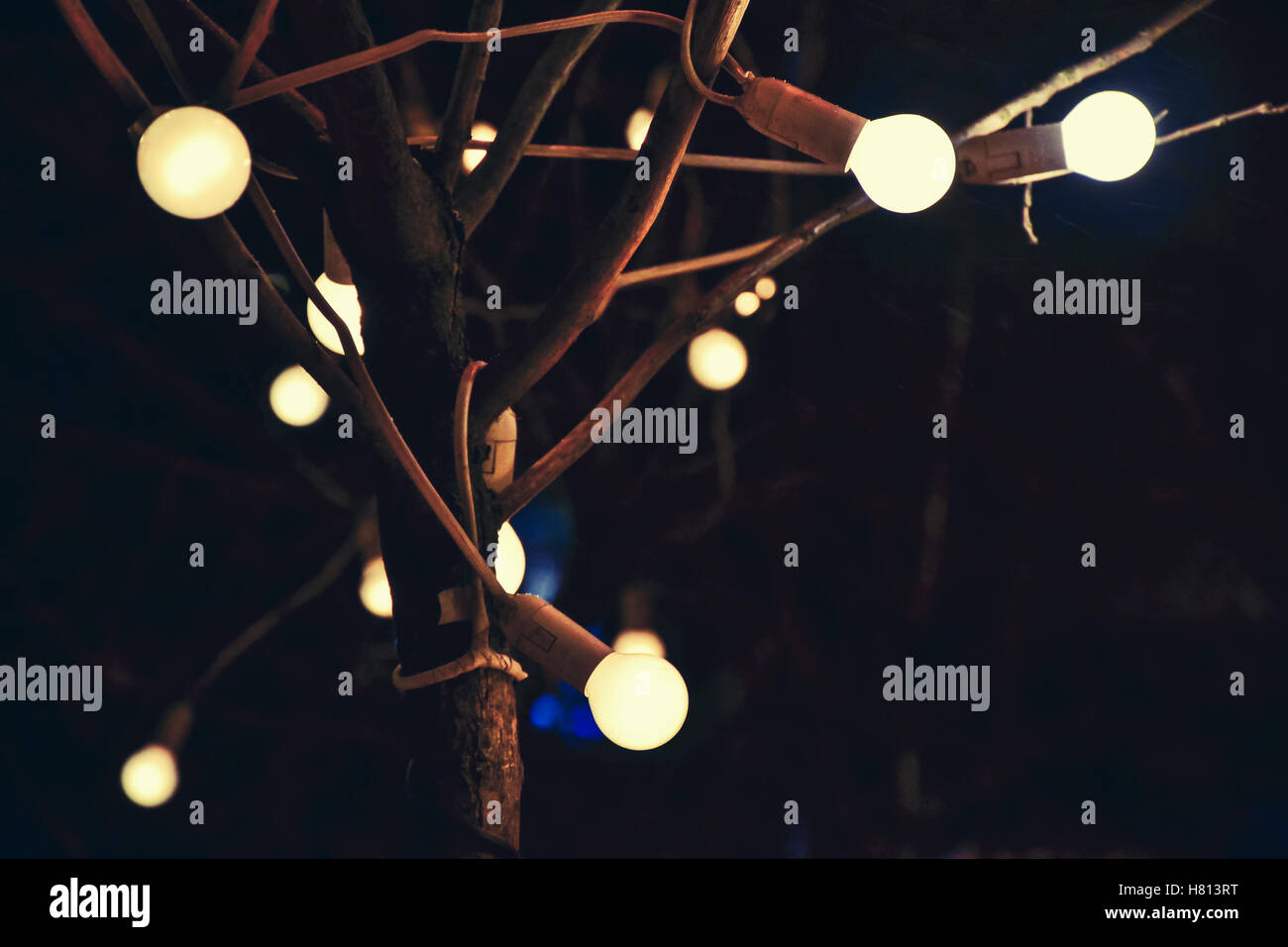 Dark night with holiday lights hi-res stock photography and images - Alamy