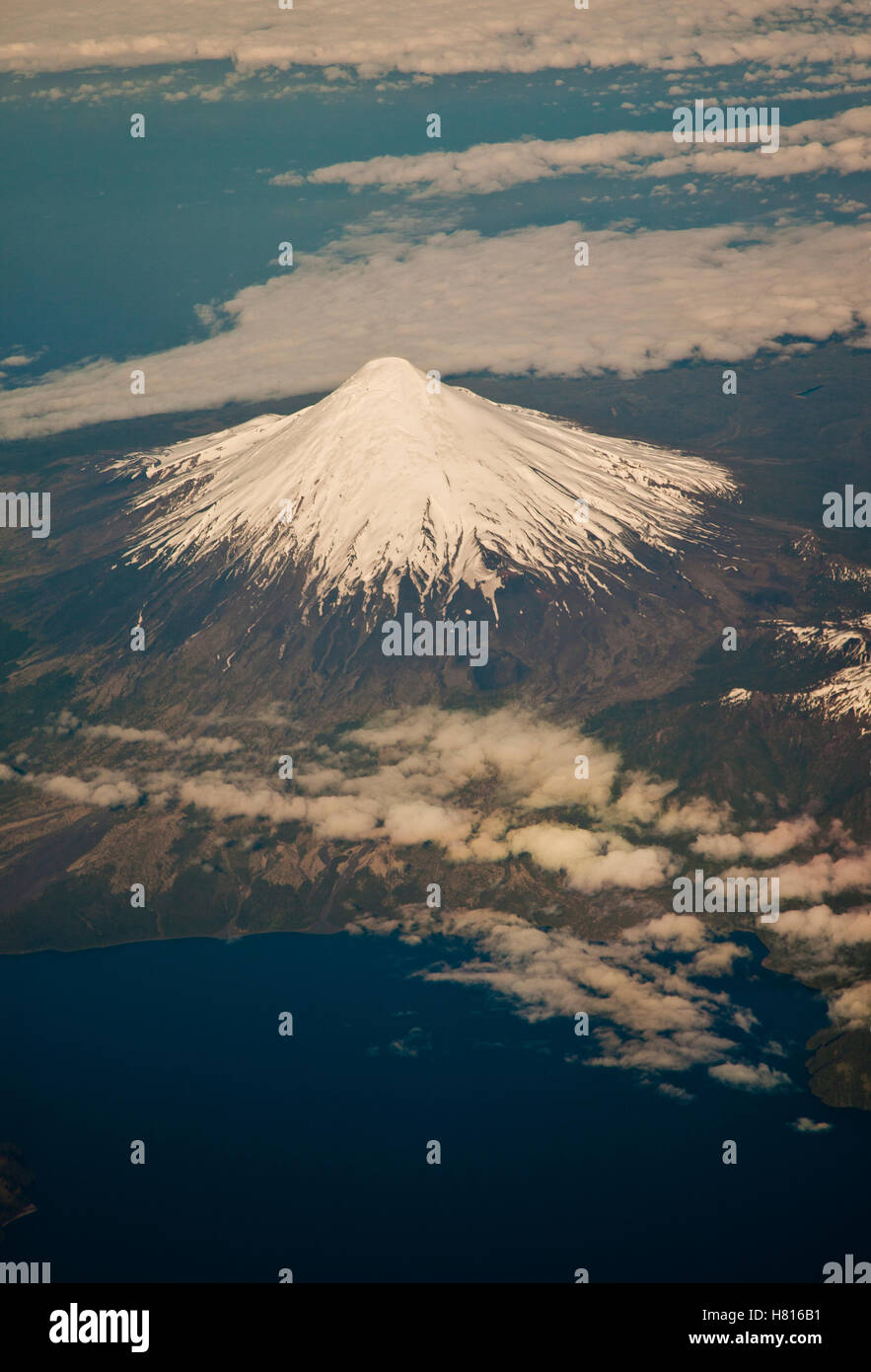 Snow-covered volcano, Andes, Chile Stock Photo - Alamy