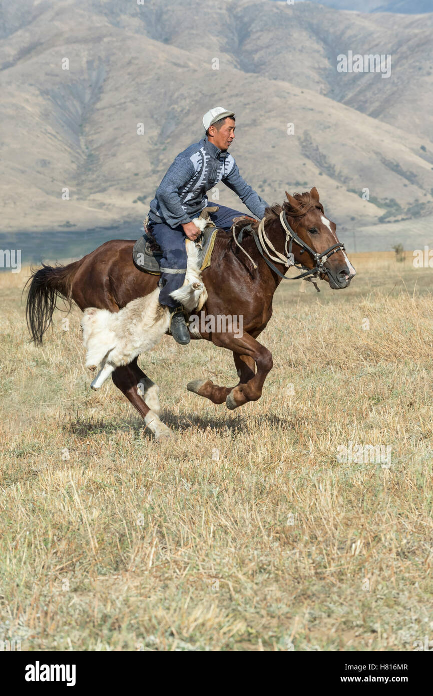 Traditional Kokpar or buzkashi in the outskirts of Gabagly national ...