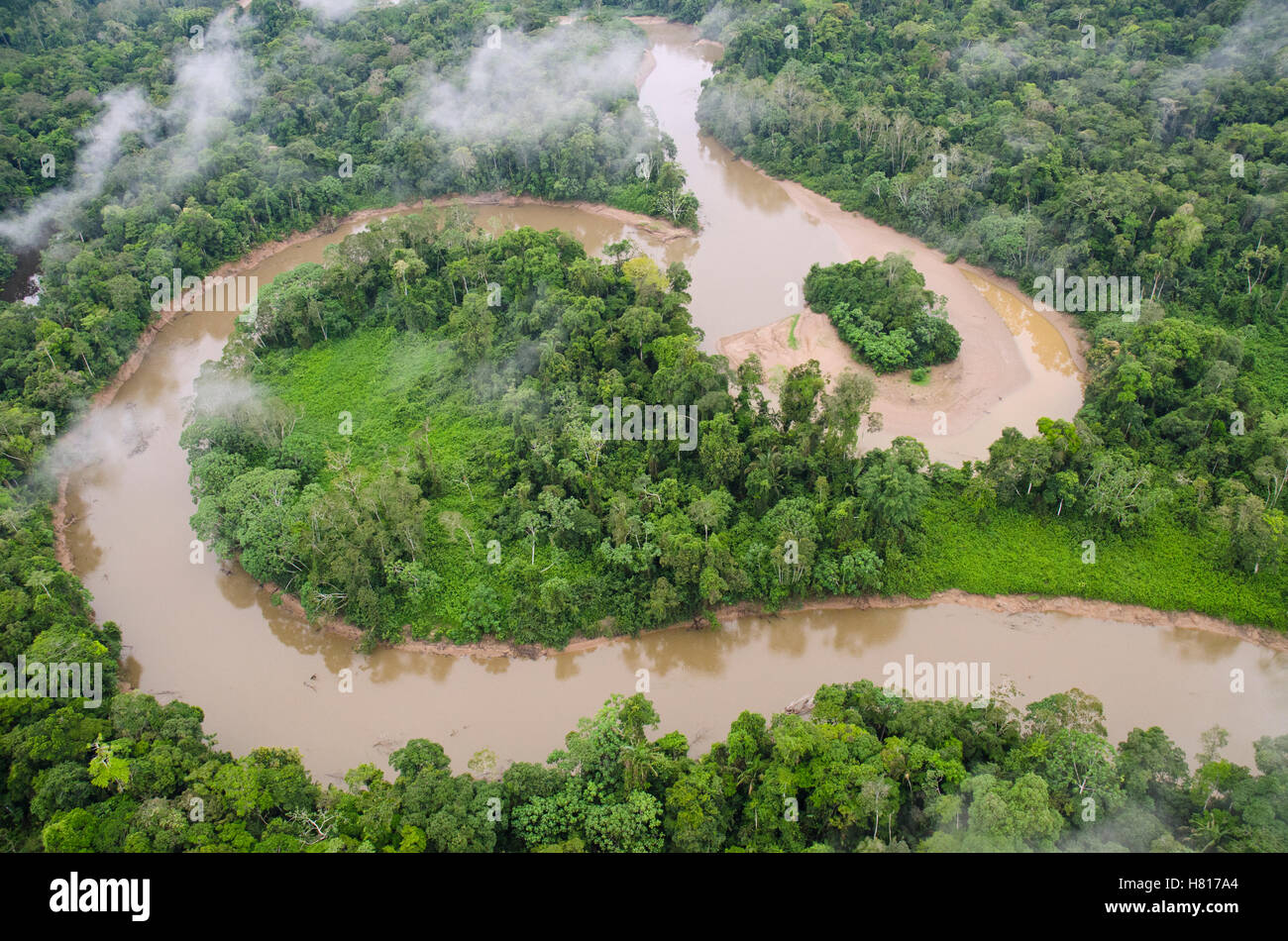 Tiputini River and rainforest, Yasuni National Park, Amazon, Ecuador ...