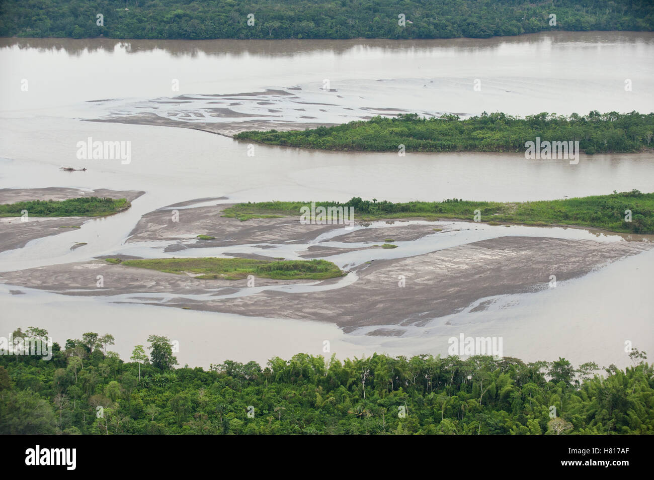 Sandbank in Napo River, Amazon, Ecuador Stock Photo - Alamy