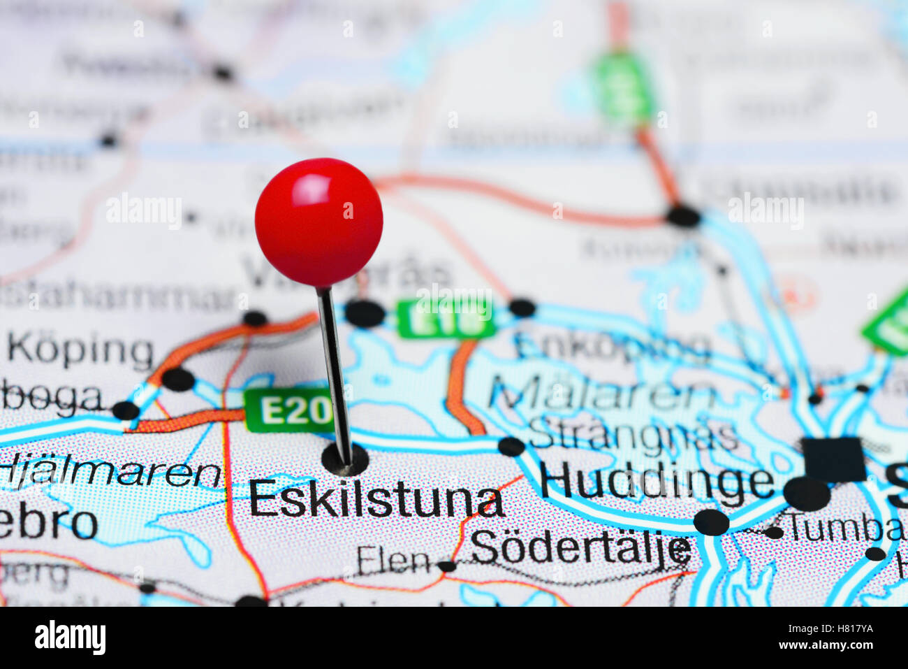Eskilstuna pinned on a map of Sweden Stock Photo - Alamy