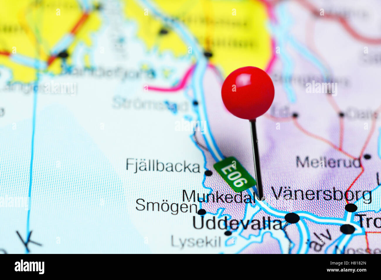 Munkedal pinned on a map of Sweden Stock Photo - Alamy