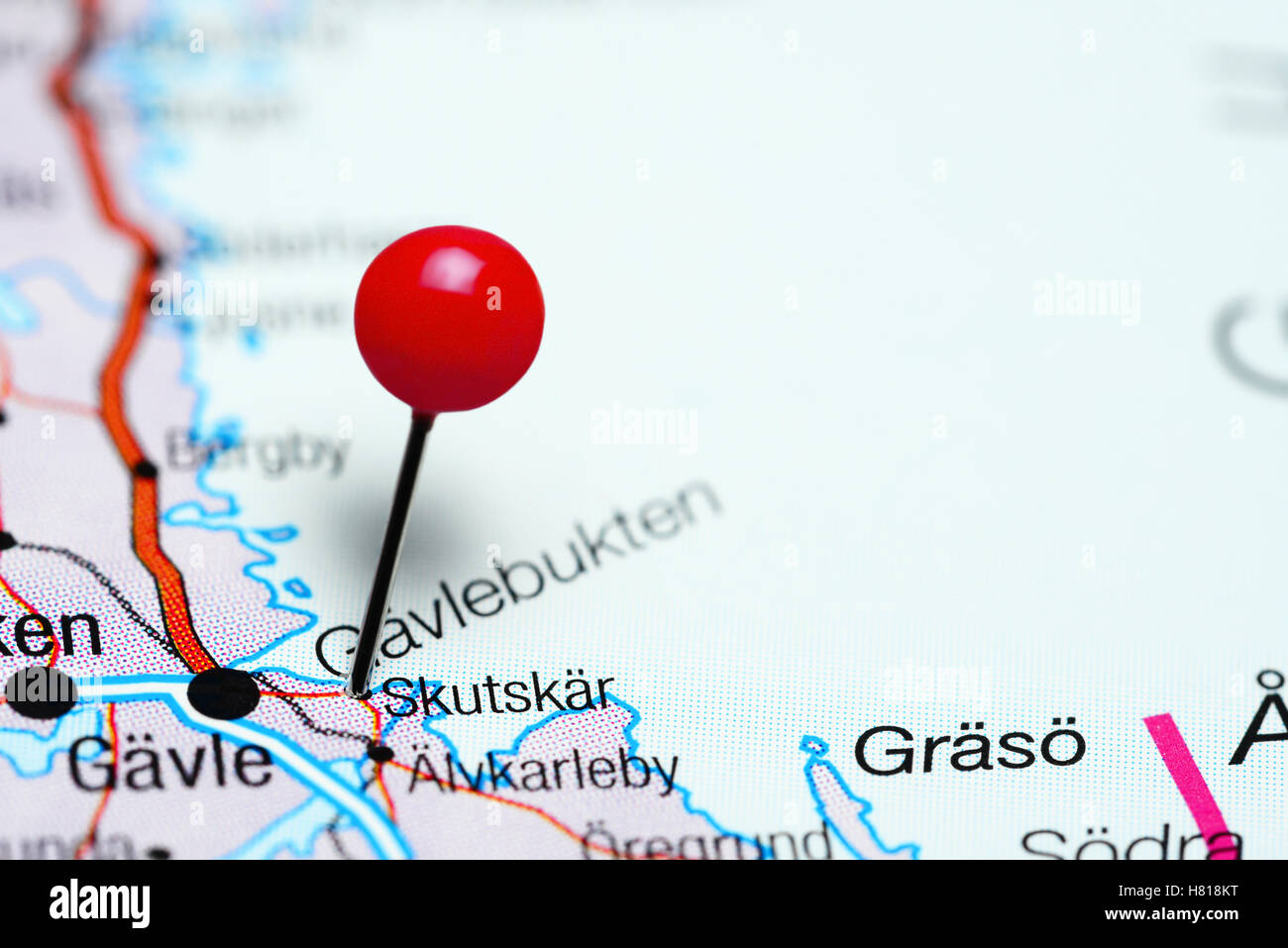 Skutskar pinned on a map of Sweden Stock Photo - Alamy