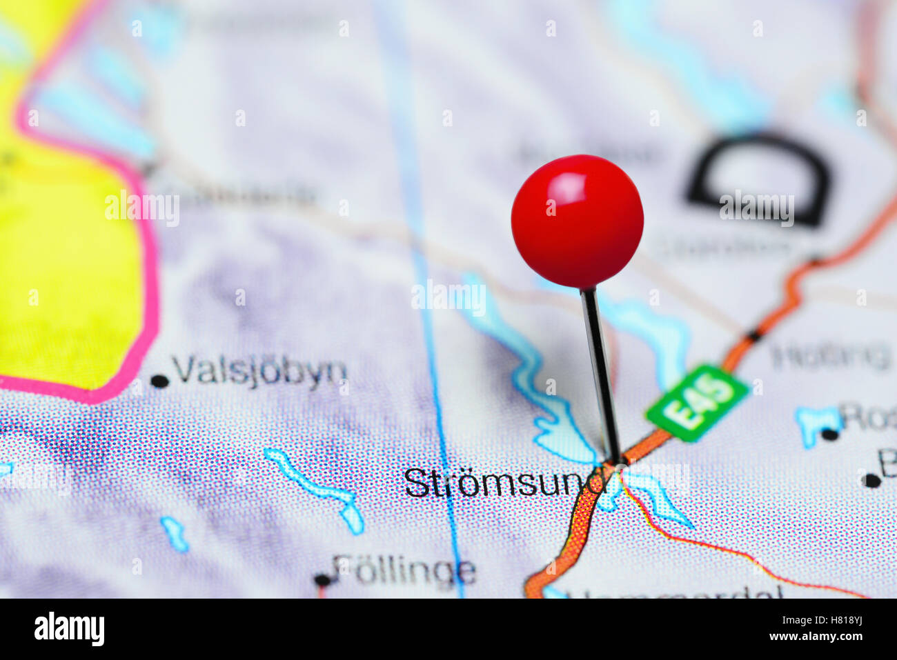 Stromsund pinned on a map of Sweden Stock Photo - Alamy