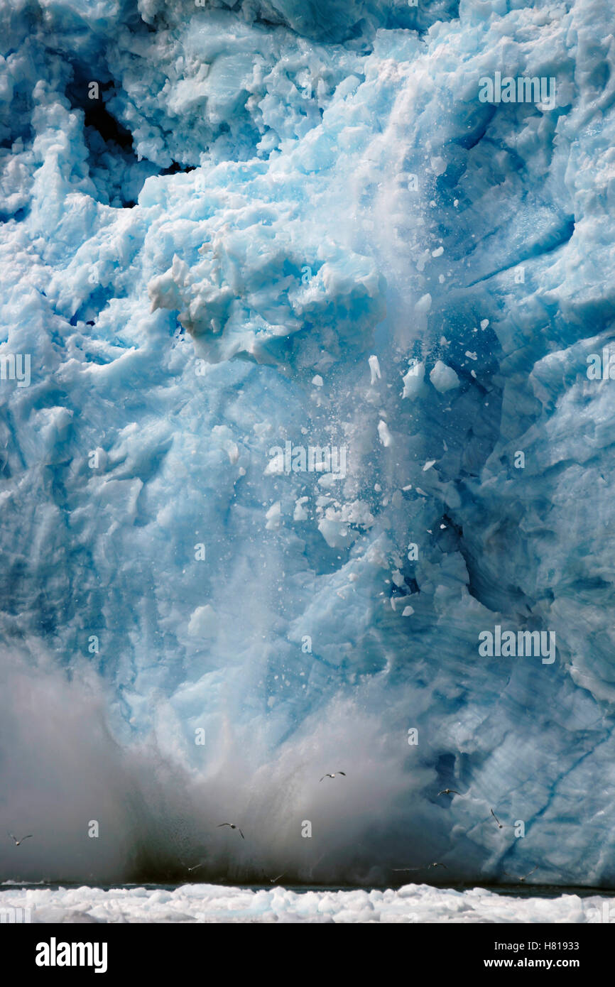Ice falling off glacier, Alaska Stock Photo - Alamy