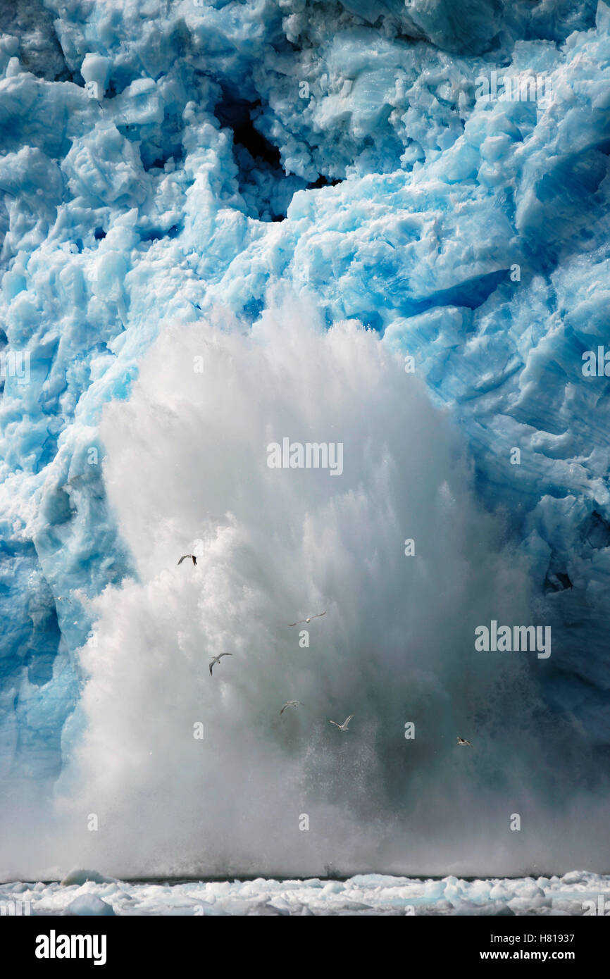 Ice falling off glacier, Alaska Stock Photo - Alamy