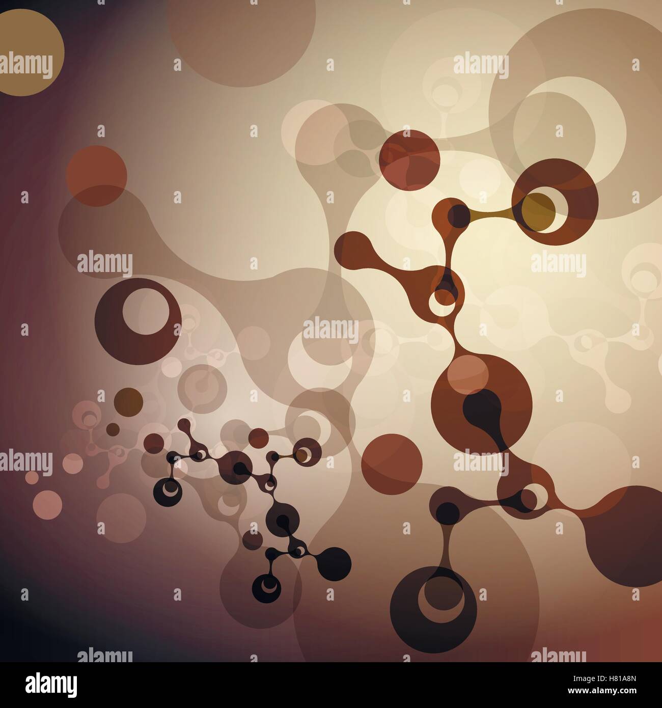 Geometric background molecule and communication. Connected atoms ...