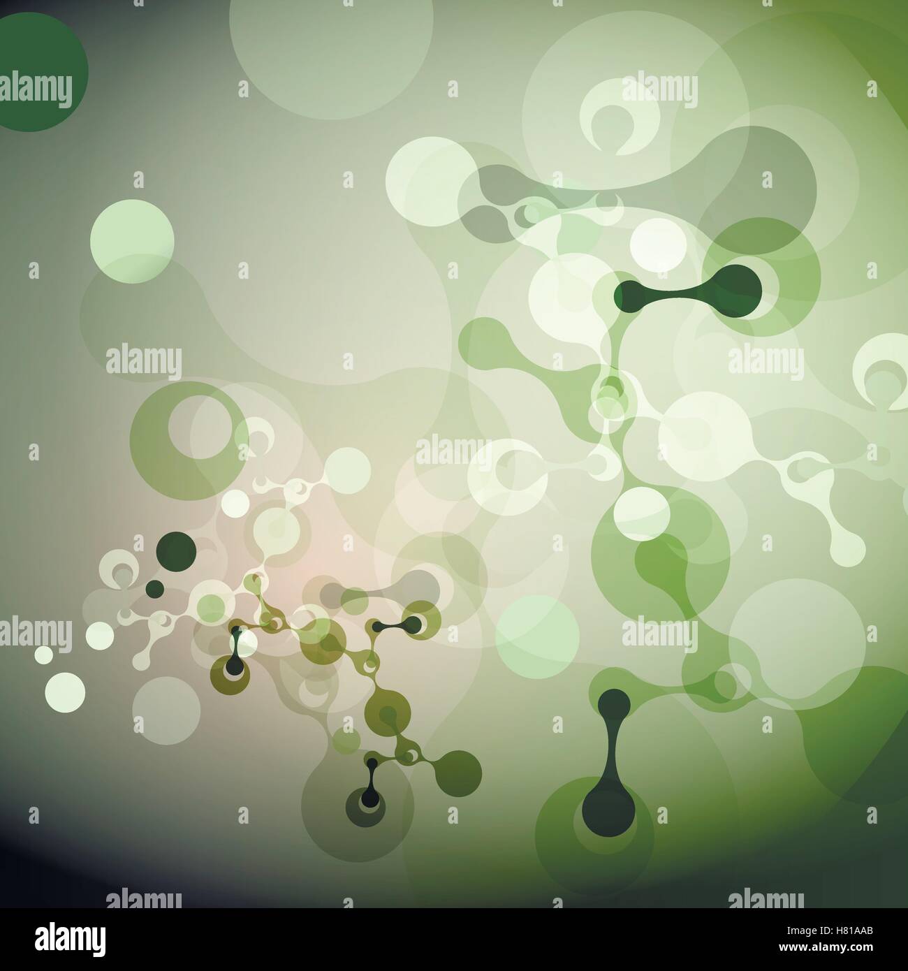 Geometric background molecule and communication. Connected atoms ...