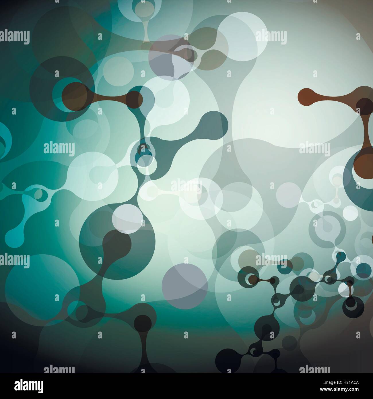 Geometric background molecule and communication. Connected atoms ...