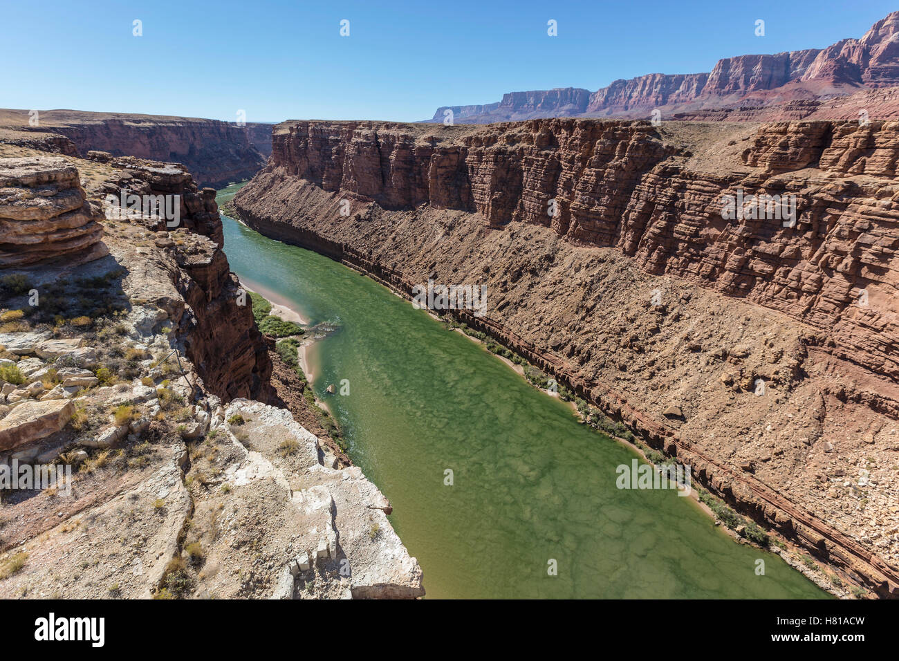 Colorado River flowing towards Grand Canyon National Park near Marble ...