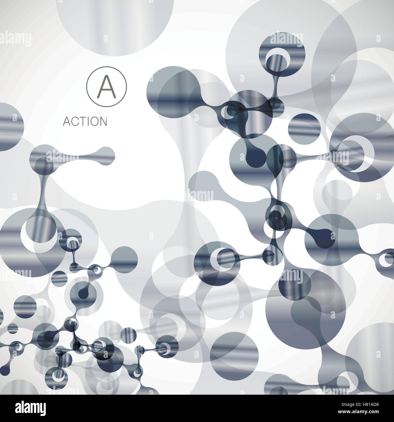 Geometric background molecule and communication. Connected atoms ...