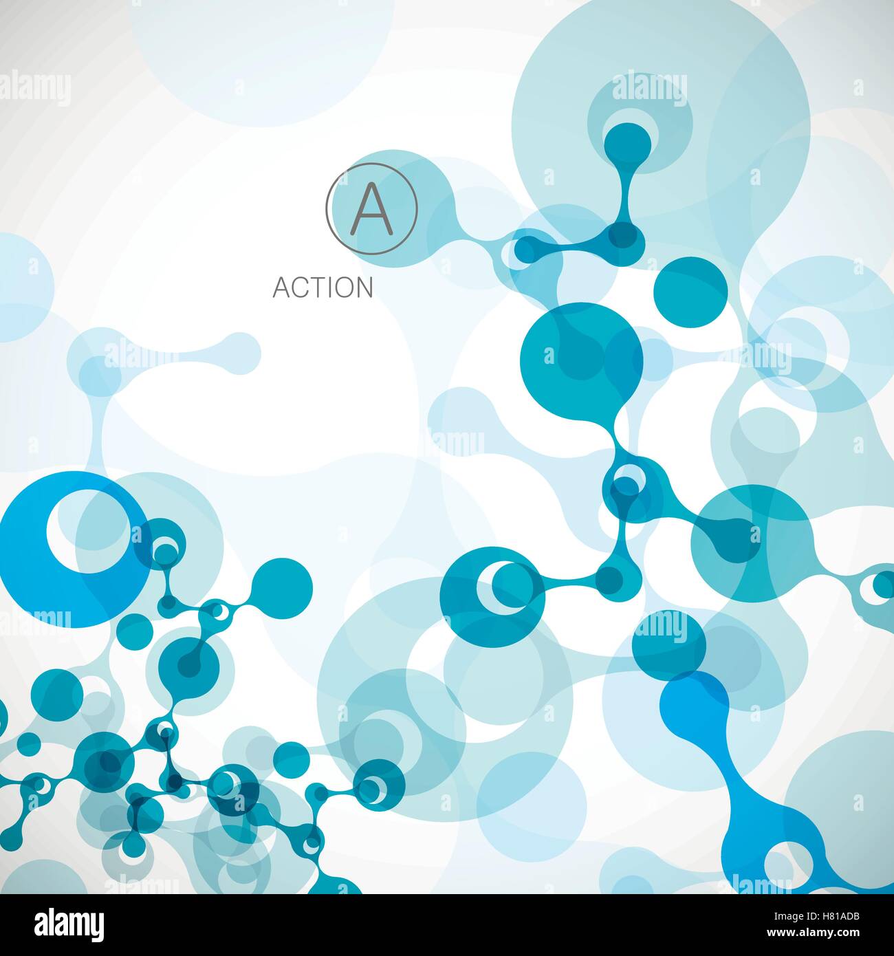 Geometric background molecule and communication. Connected atoms ...