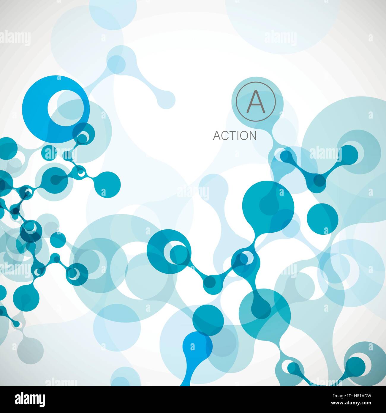 Geometric background molecule and communication. Connected atoms ...