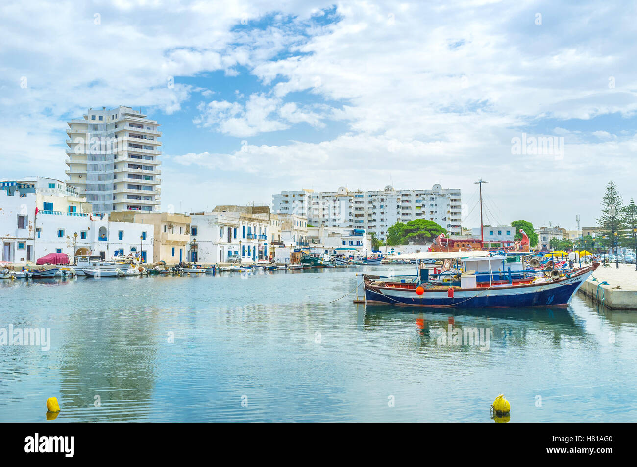 The old port surrounded by the medieval residential buildings but on ...